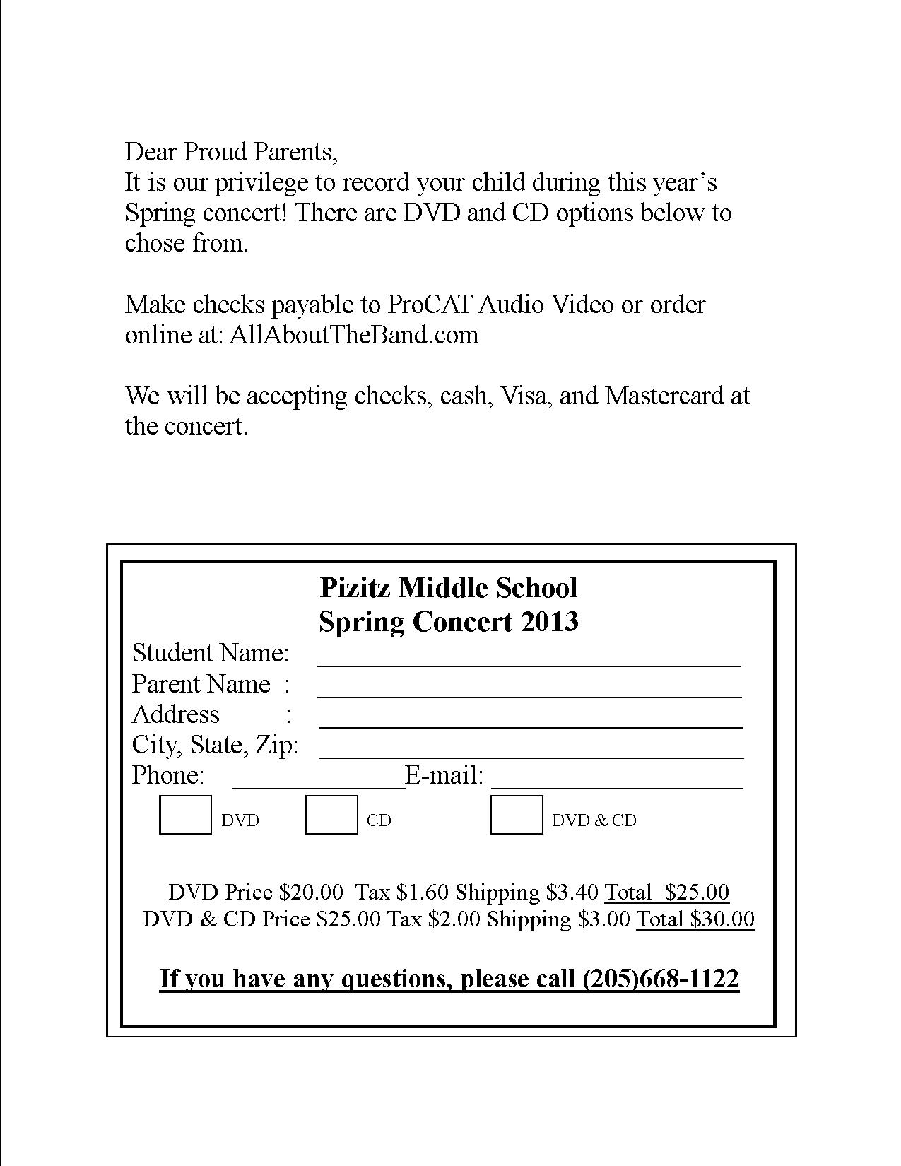 Pizitz Middle School Band Home